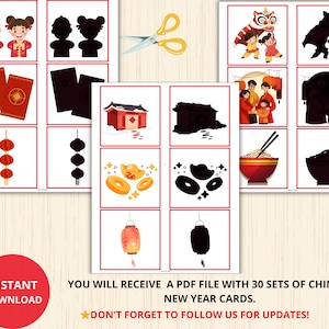 Chinese New Year Shadow Matching,matching Activity,lunar New Year ...