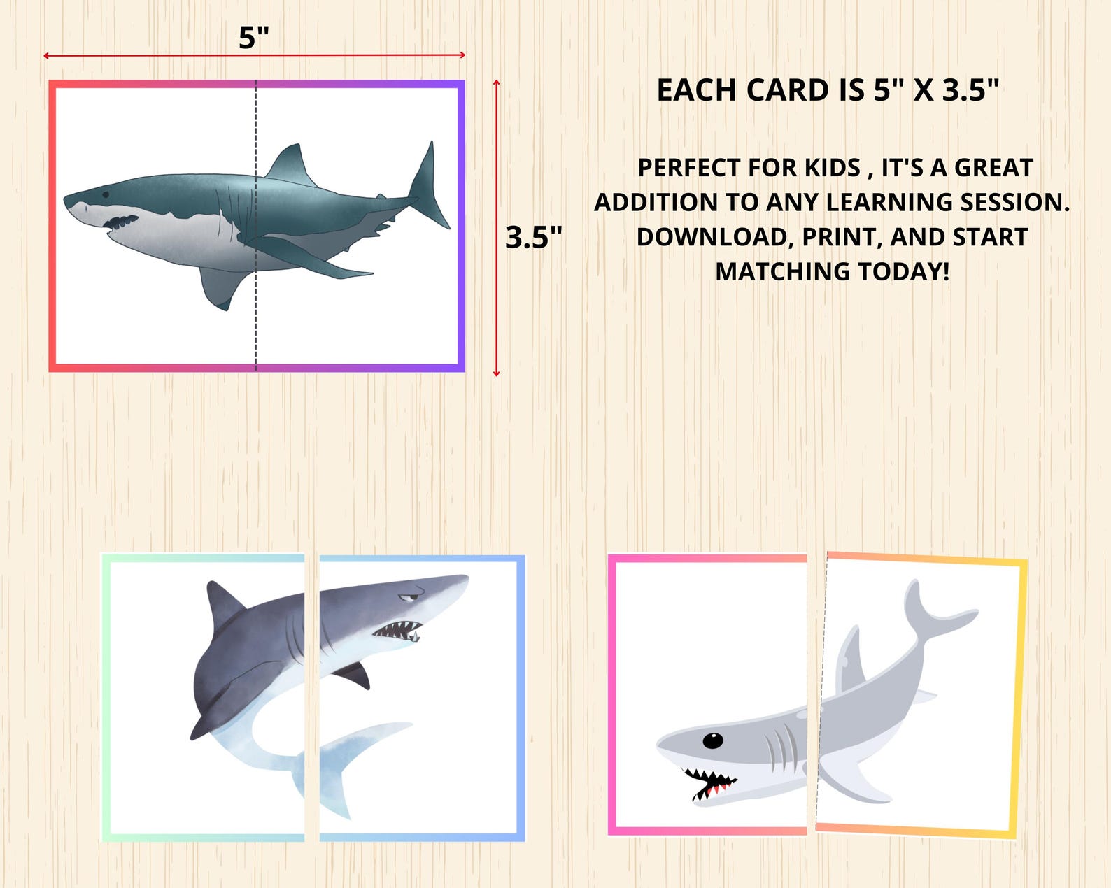 Shark Symmetry Puzzles,summer Matching Activity,visual Skills,animal ...