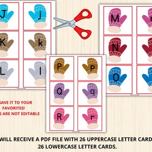 Mitten Letter Match,uppercase Lowercase Match,winter Preschool,winter ...