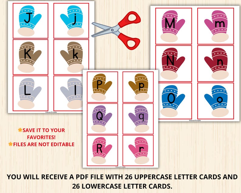 Mitten Letter Match,uppercase Lowercase Match,winter Preschool,winter ...