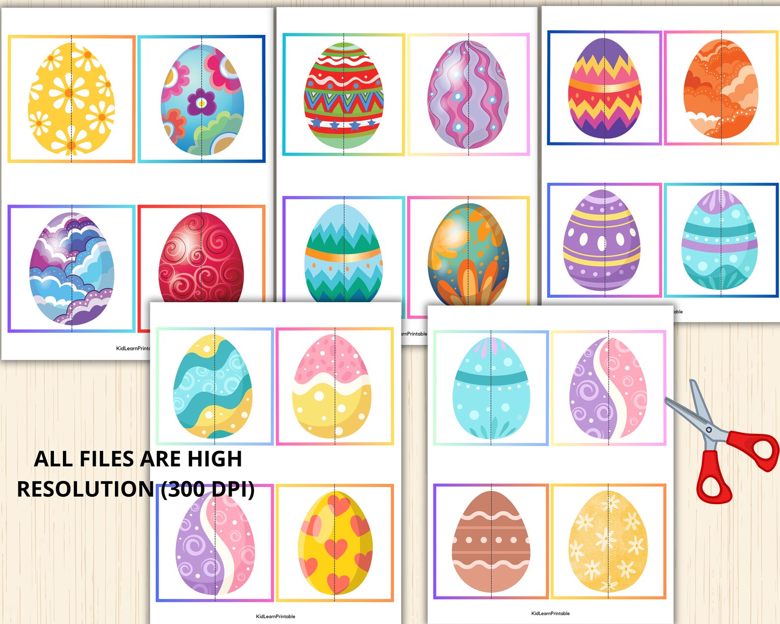 Easter Eggs Matching Game, Easter Egg Puzzle, Easter Eggs Symmetry ...
