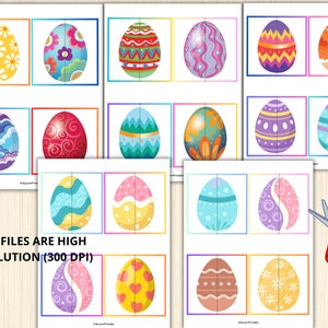 Easter Eggs Matching Game, Easter Egg Puzzle, Easter Eggs Symmetry ...