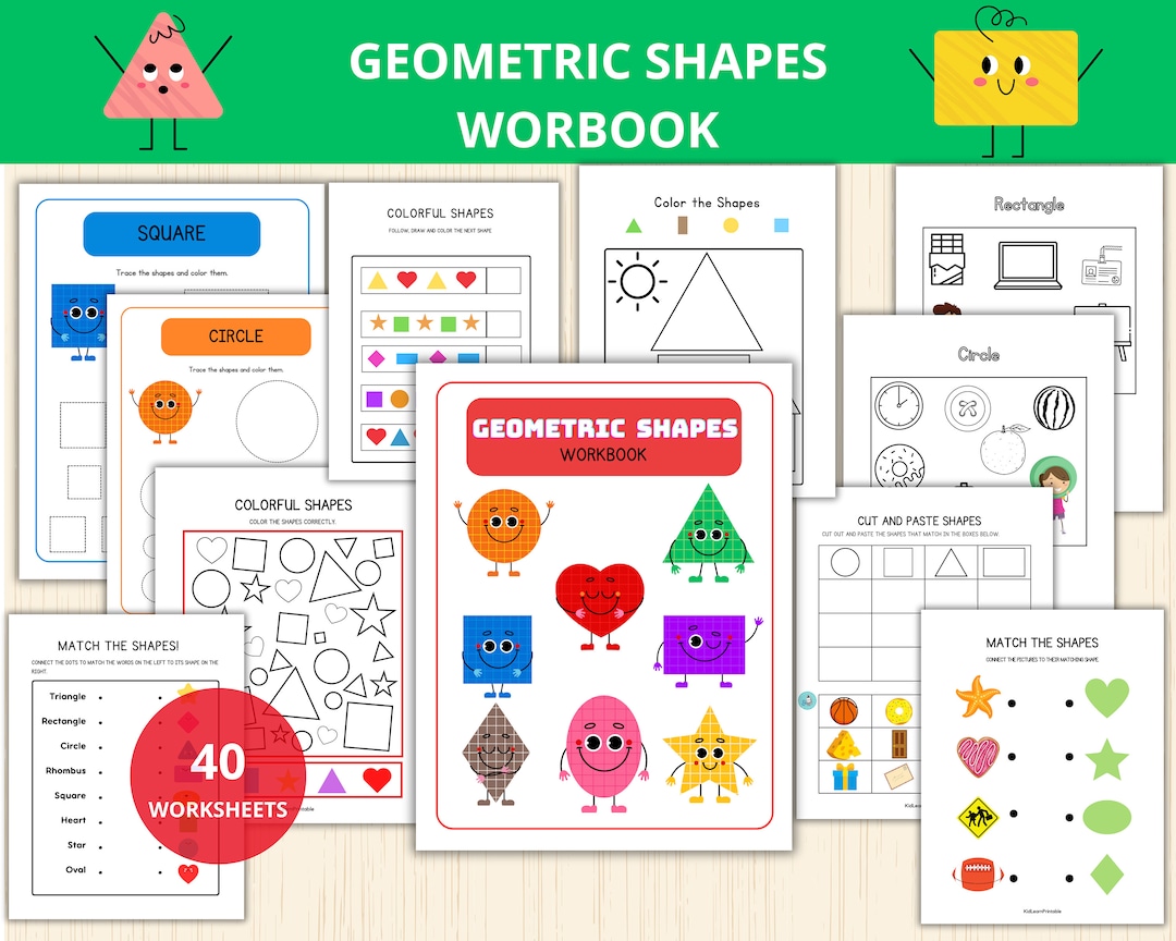 Preschool Shape Worbook, Basic Shape Tracing, Shape Tracing Worksheets ...
