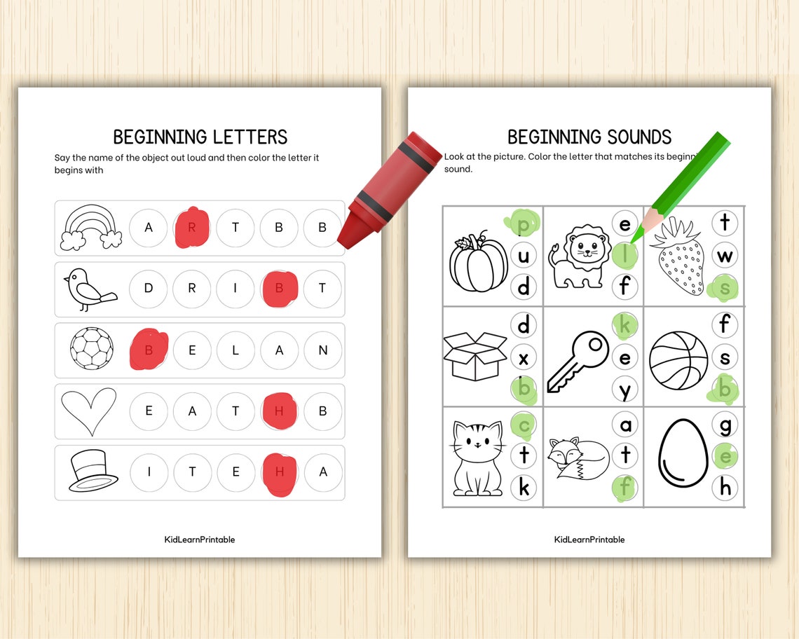 Beginning Sound Worksheet, Initial Sound, Phonics Printable ...