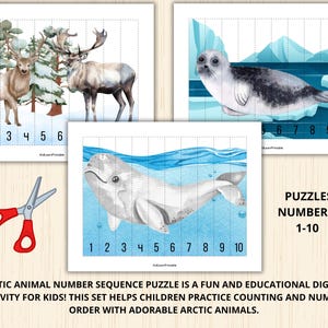 Arctic Animals Puzzle,arctic Animal Halves Matching,winter Puzzle ...