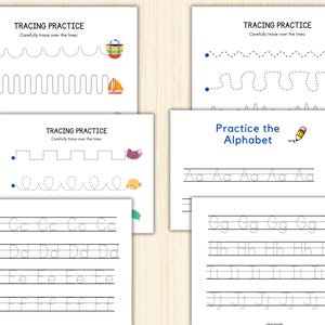 Summer Tracing Practice,summer Tracing Strips,summer Lines Tracing ...