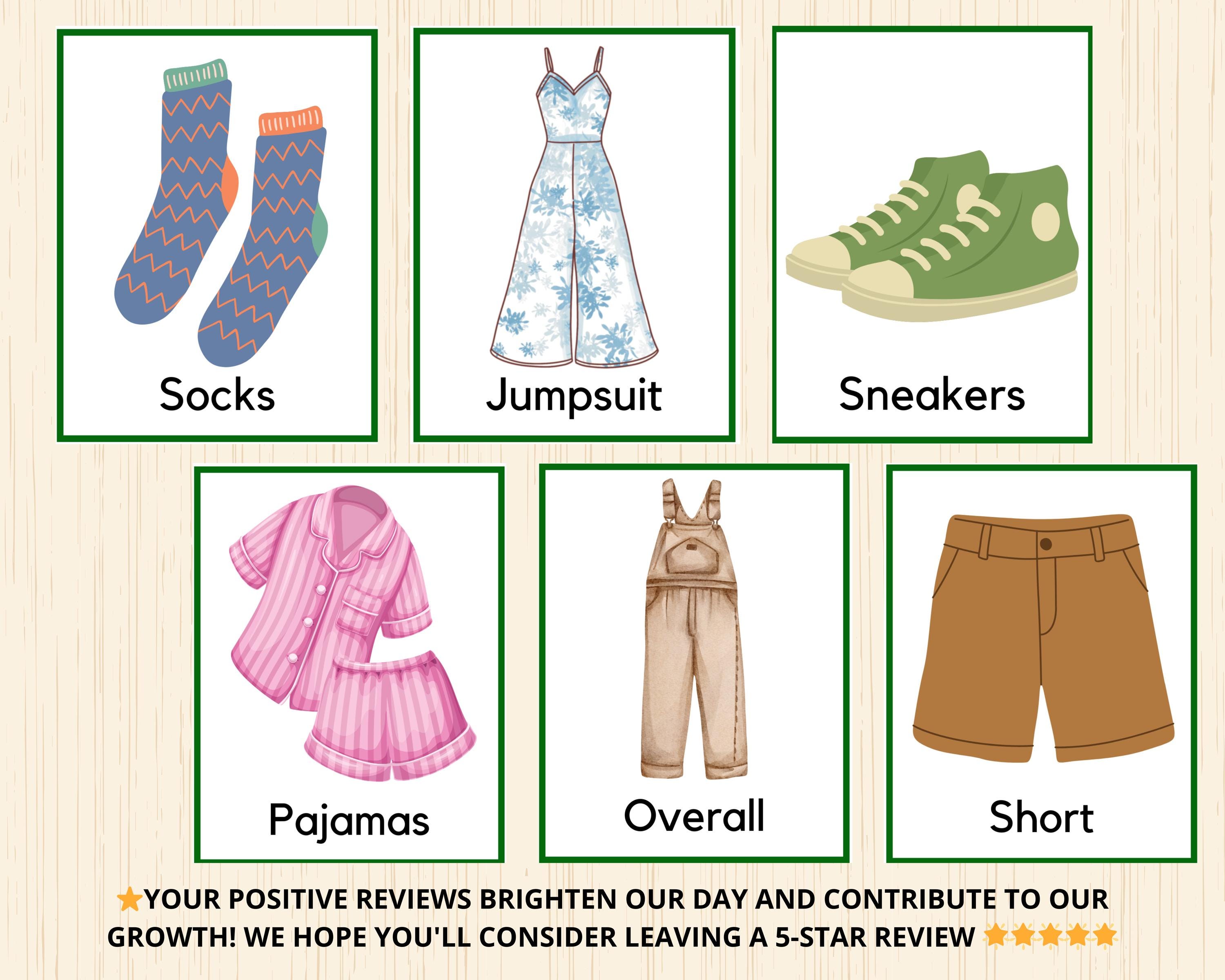 Spring Clothes Flashcards,montessori Clothes,clothing Vocabulary,spring ...