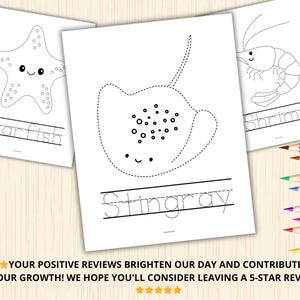 Ocean Animals Tracing,ocean Animal Coloring Pages,tracing Sea Animals ...