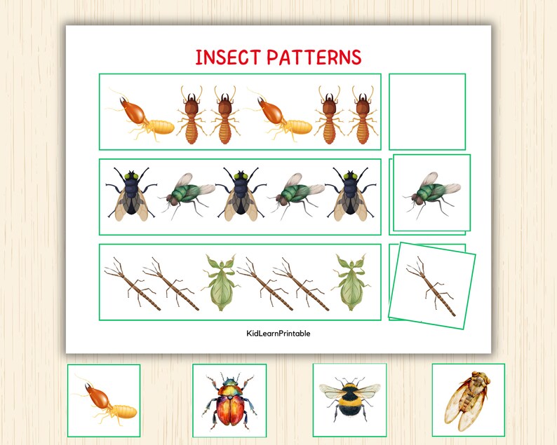 Insect Patterns,insect Activity,cut and Paste Patterns,preschool ...