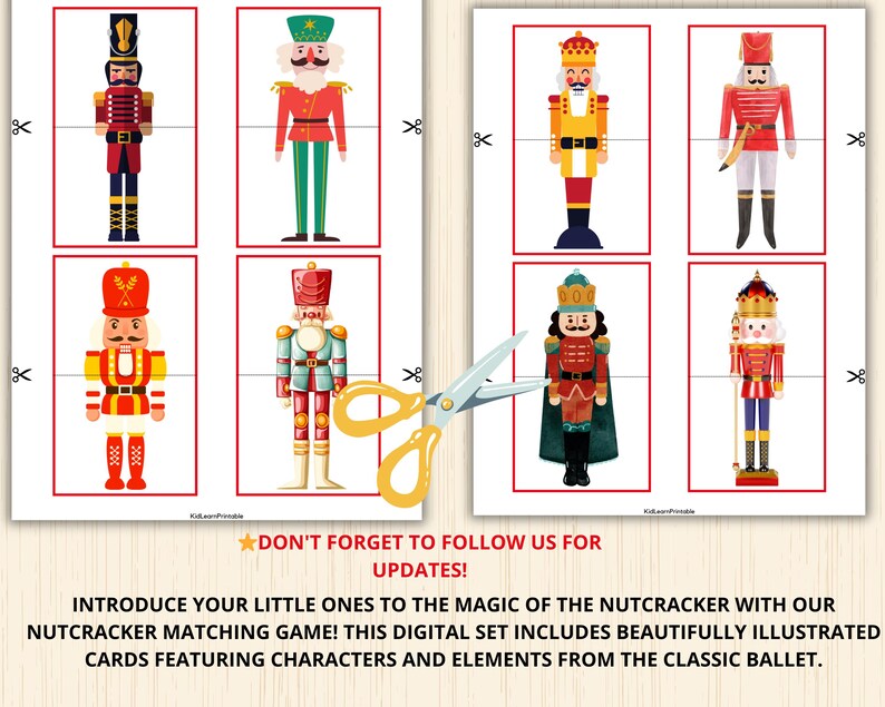 Nutcracker Matching Game,xmas Matching Activity,christmas Puzzle,winter ...