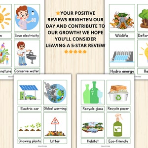 Earth Day Montessori 3 Part Cards,earth Day Flashcards,ecology Cards ...