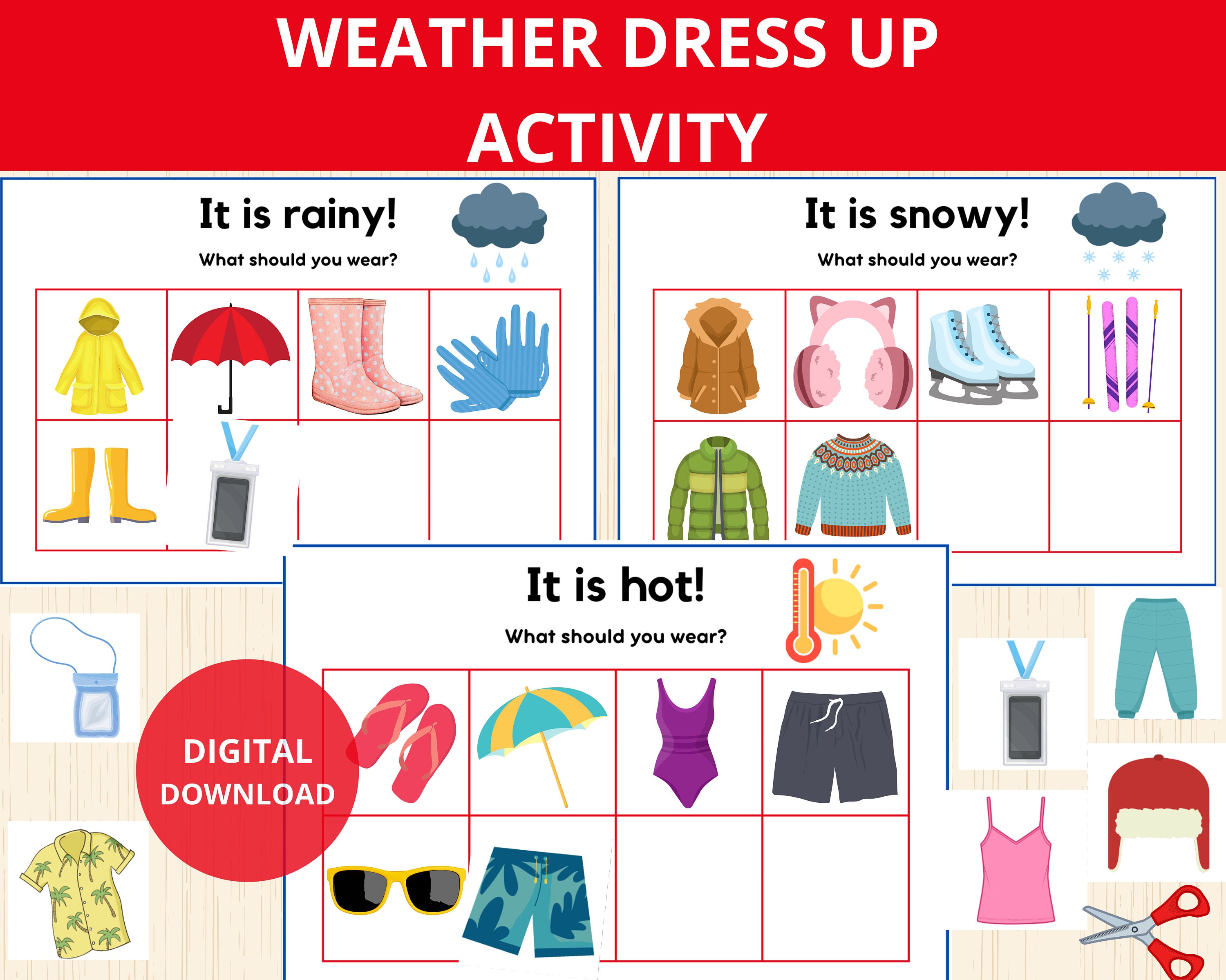 Dress up Activity,weather Activities, Preschool, Learn Weather, Weather ...