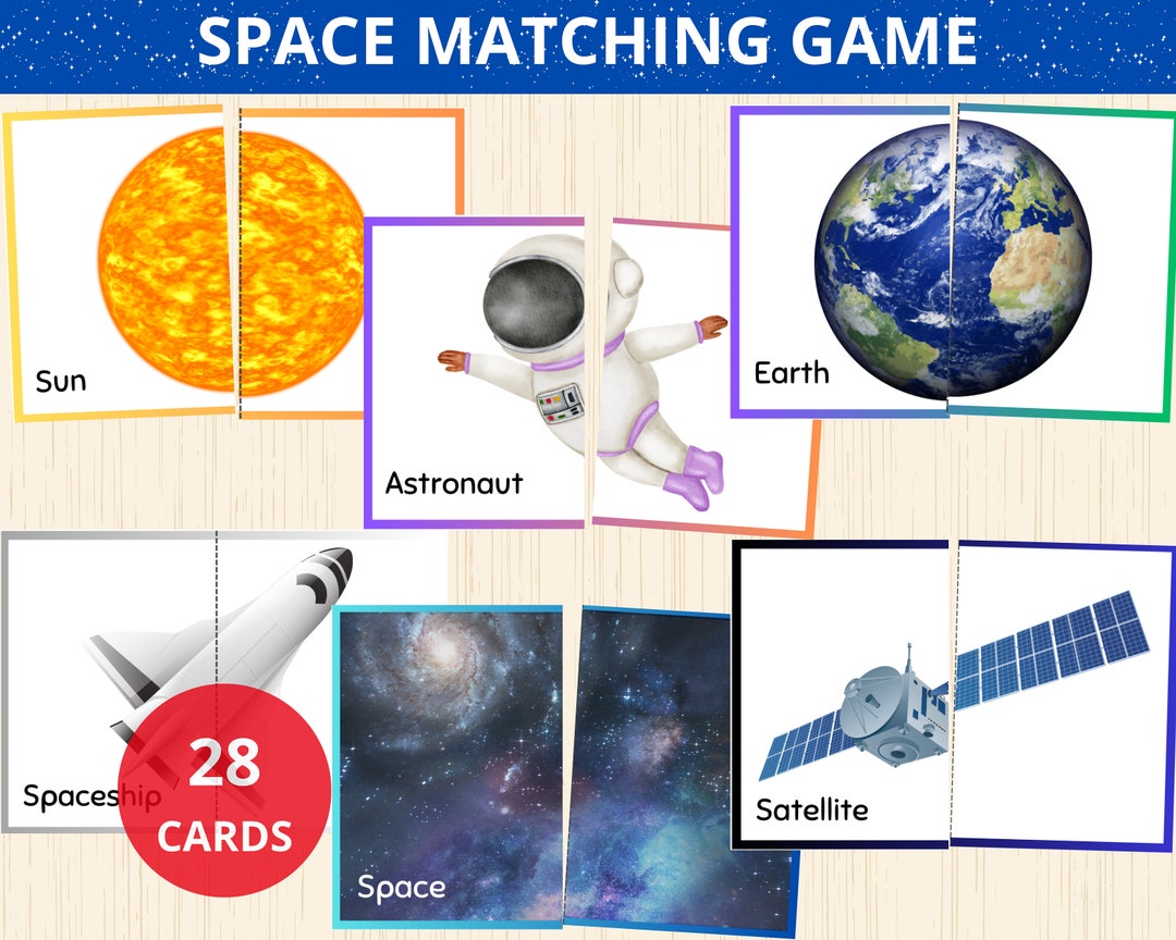 Space Matching Game,outer Space Preschool,space Moon Matching ...
