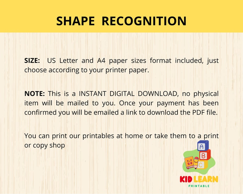 Shapes Matching Activity,shape Sorting, Shape Recognition, Matching ...