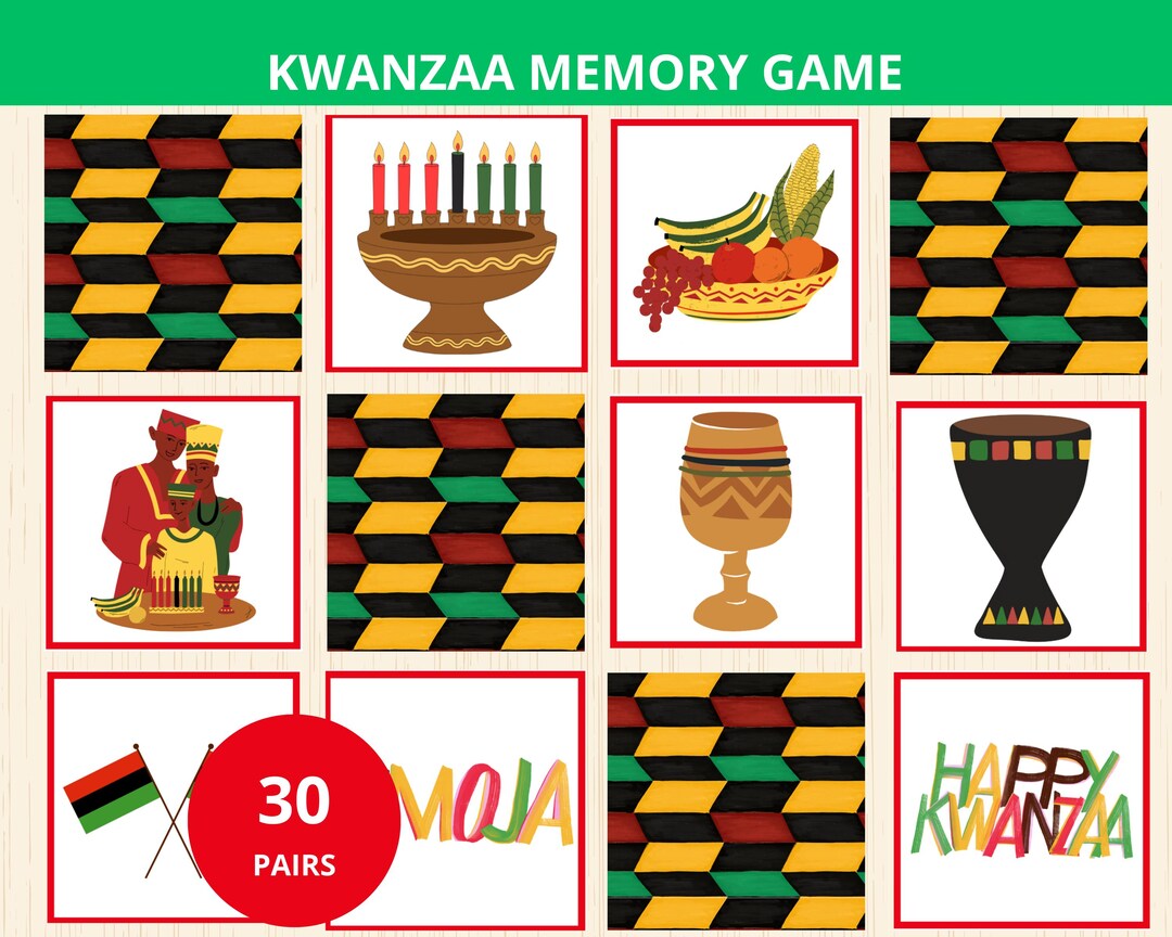 Kwanzaa Memory Game,preschool Kwanzaa Activities,kwanzaa Matching Game ...