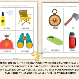 Camping Scavenger Hunt,camping Treasure Hunt,indoor Outdoor Scavenger ...