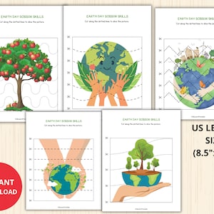 Earth Day Scissor Skills Practice: Spring Cutting Strips (PDF) - Etsy