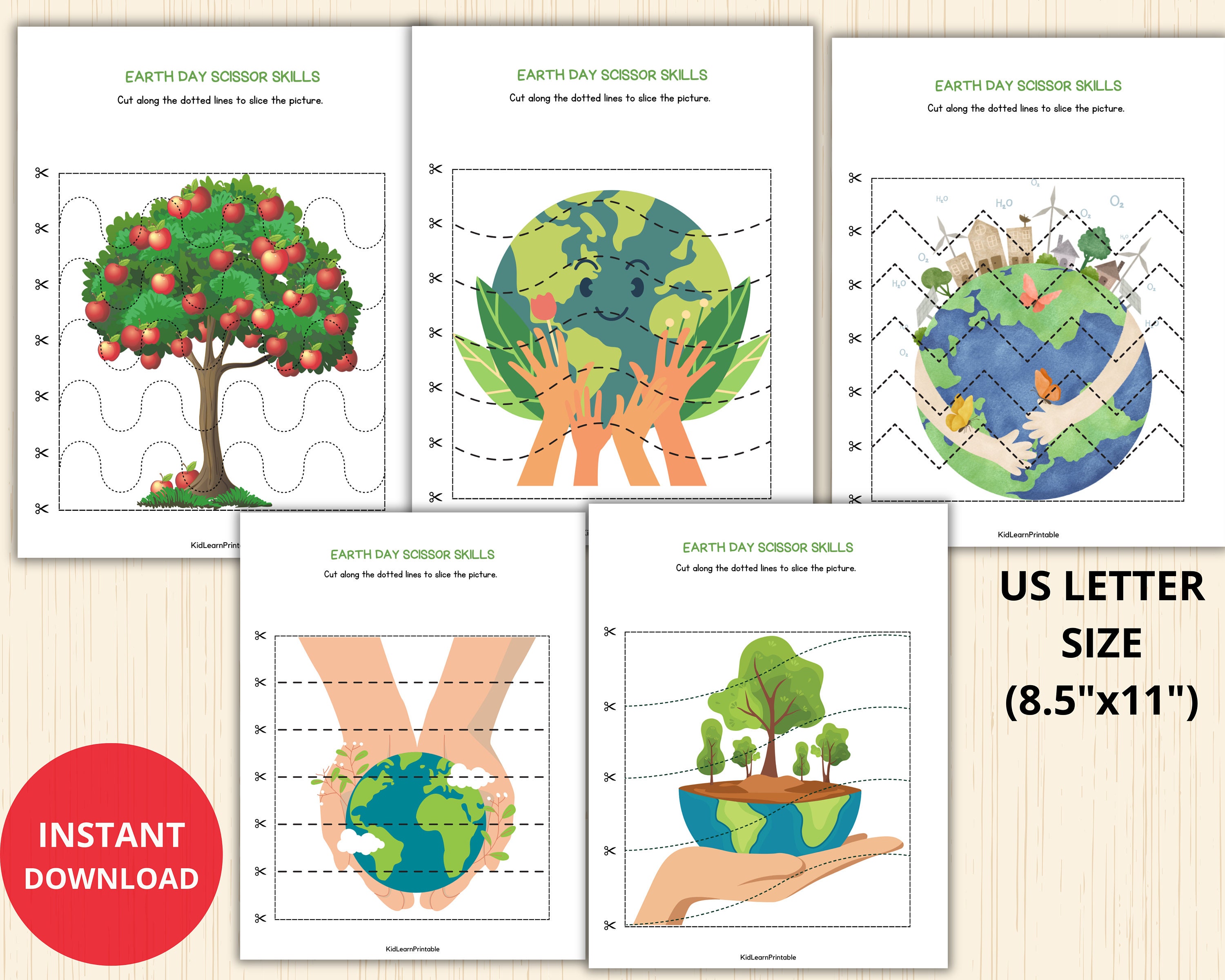Earth Day Cutting Practice,spring Scissor Strips,scissor Skills ...