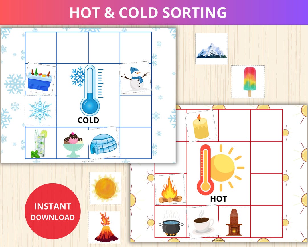 Hot and Cold Sorting,hot and Cold Activity Pack for Kids,preschool ...
