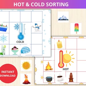 Hot and Cold Sorting,hot and Cold Activity Pack for Kids,preschool ...