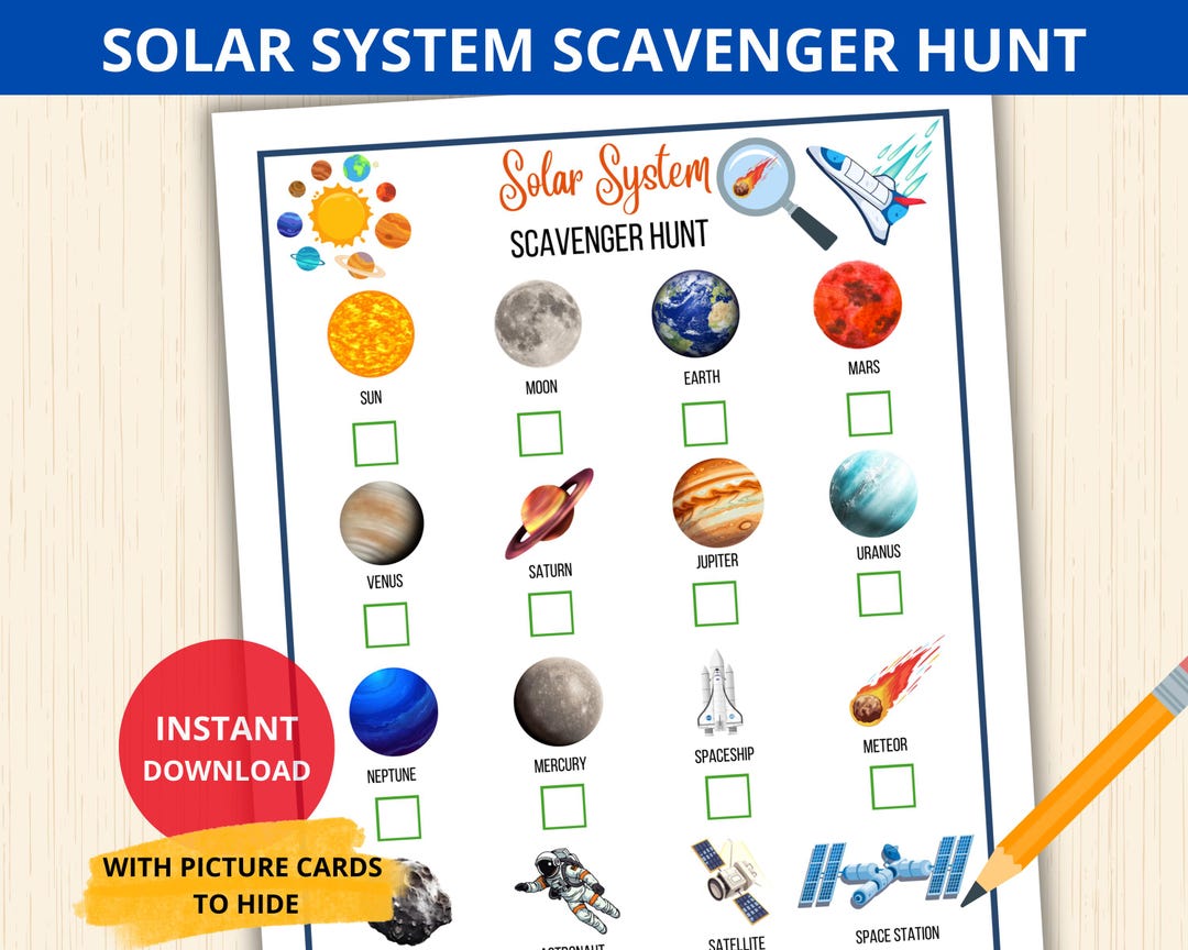 Solar System Scavenger Hunt,space Treasure Hunt,galaxy Universe ...