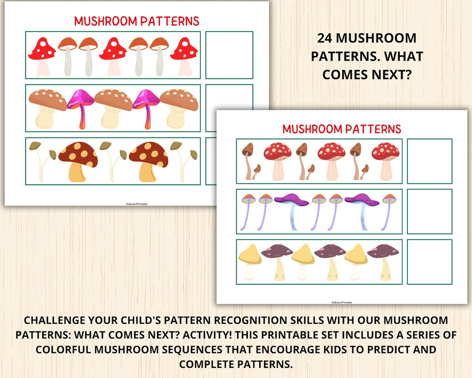 Mushroom Pattern,what Comes Next,scissors Skills,mushroom Activities ...