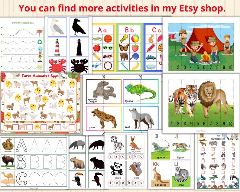 Safari Animal Number Tracing,handwriting Practice,writing Skills ...