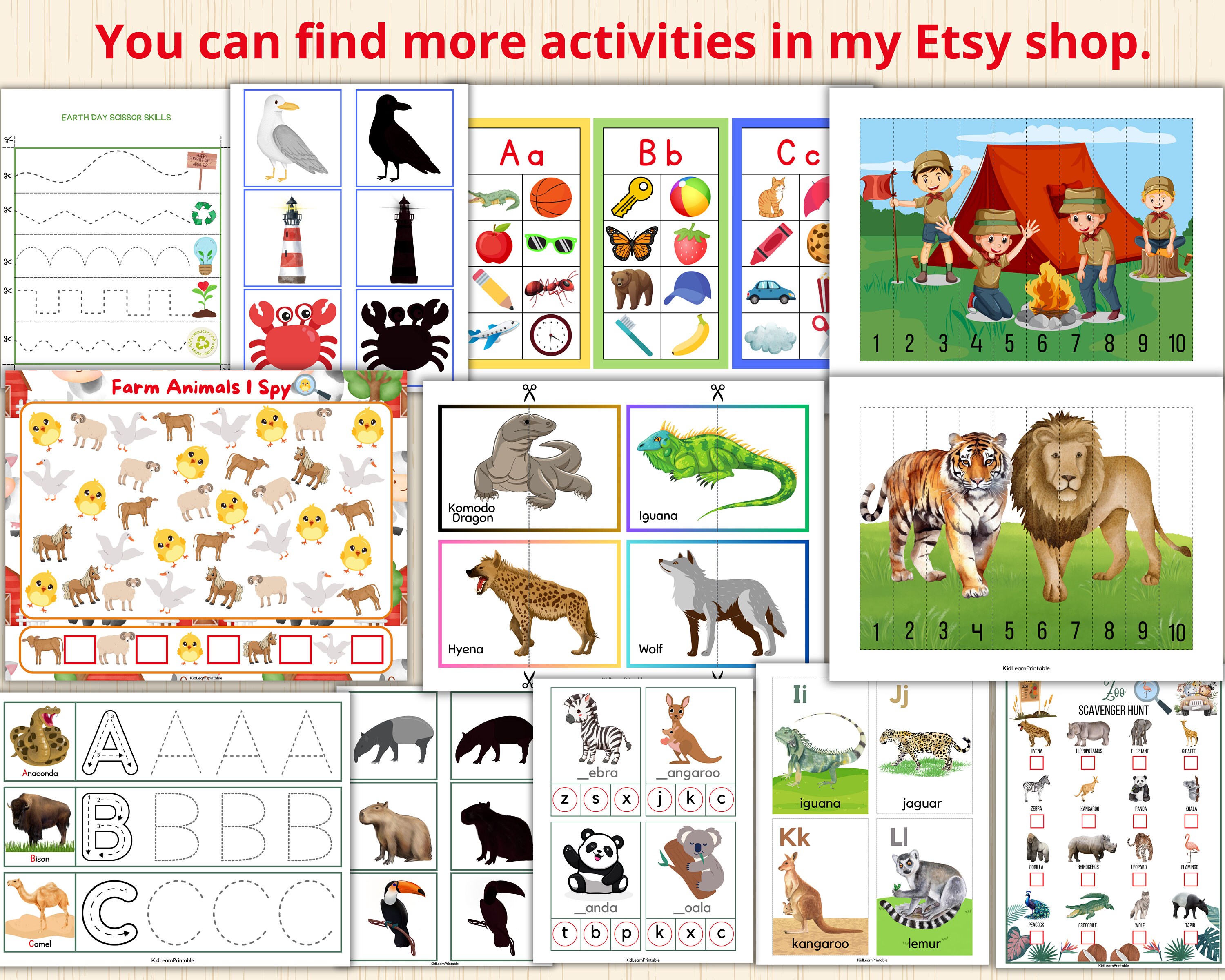 Safari Animal Number Tracing,handwriting Practice,writing Skills ...
