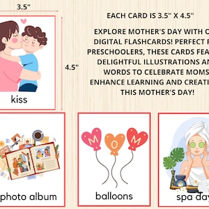 Mother's Day Cards,vocabulary Cards,mother's Day Flashcards, Preschool ...