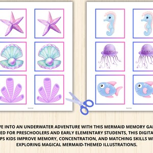 Mermaid Memory Game,little Mermaid Party Game,mermaid Birthday Party ...