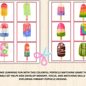 Popsicles Matching Game,summer Matching Activity,summer Preschool ...