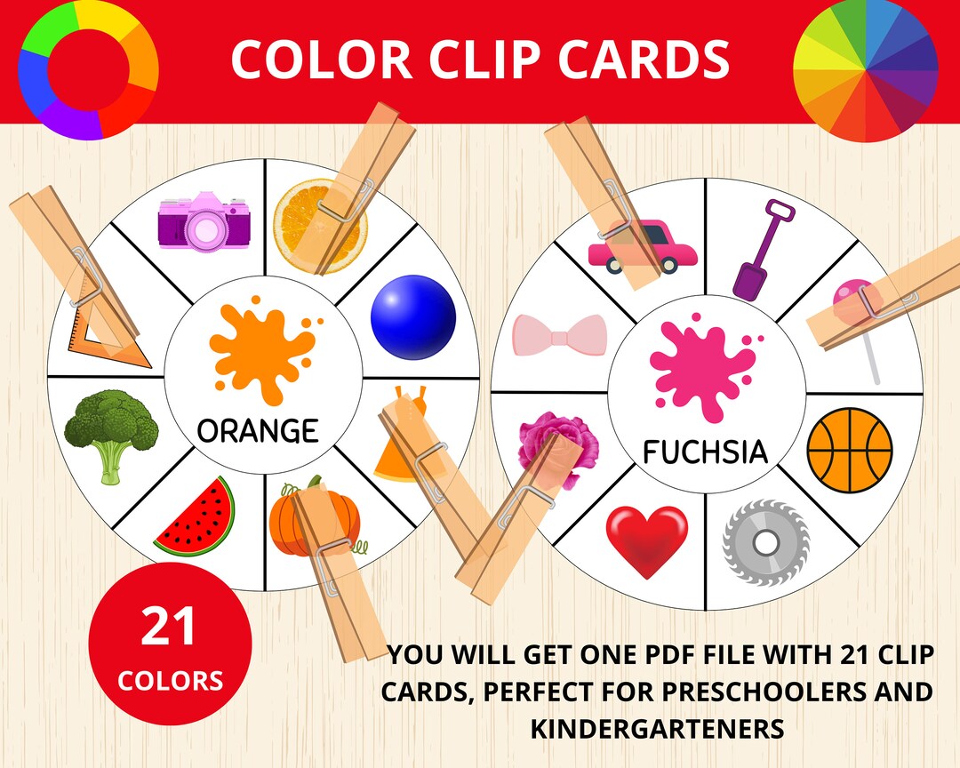 Color Clip Cards,color Vocabulary,color Recognition,color Matching ...