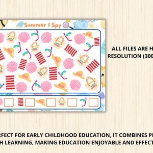 Summer I Spy,counting Activity,look and Find,summer Preschool ...