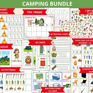 Camping Bundle,preschool Activity,patterns Activity,shadow Matching ...