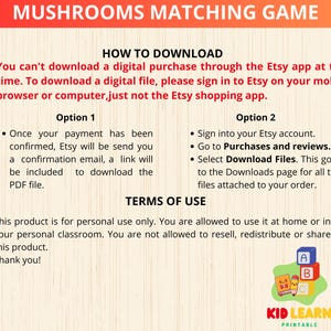 Fall Matching Mushroom Activity,symmetry Puzzle,2 Piece Puzzle,autumn ...