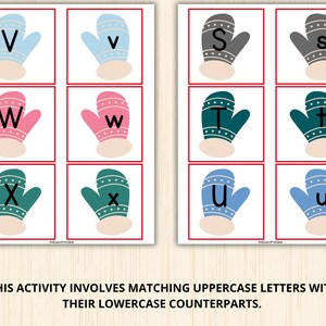 Mitten Letter Match,uppercase Lowercase Match,winter Preschool,winter ...