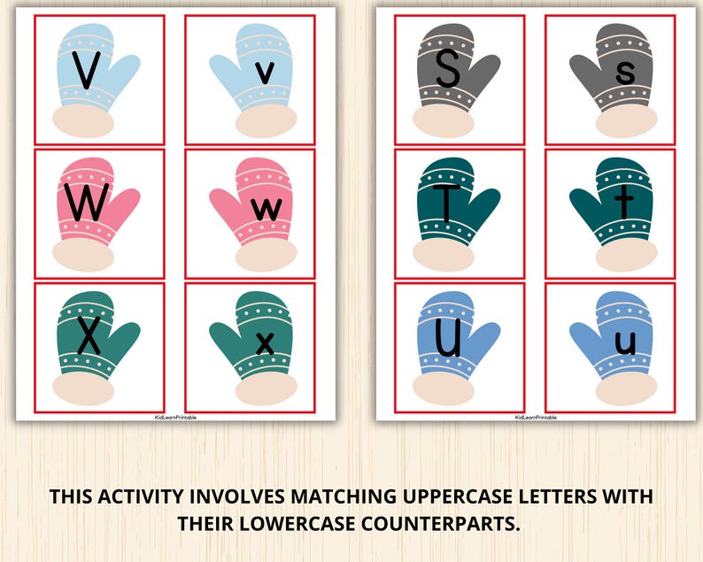 Mitten Letter Match,uppercase Lowercase Match,winter Preschool,winter ...