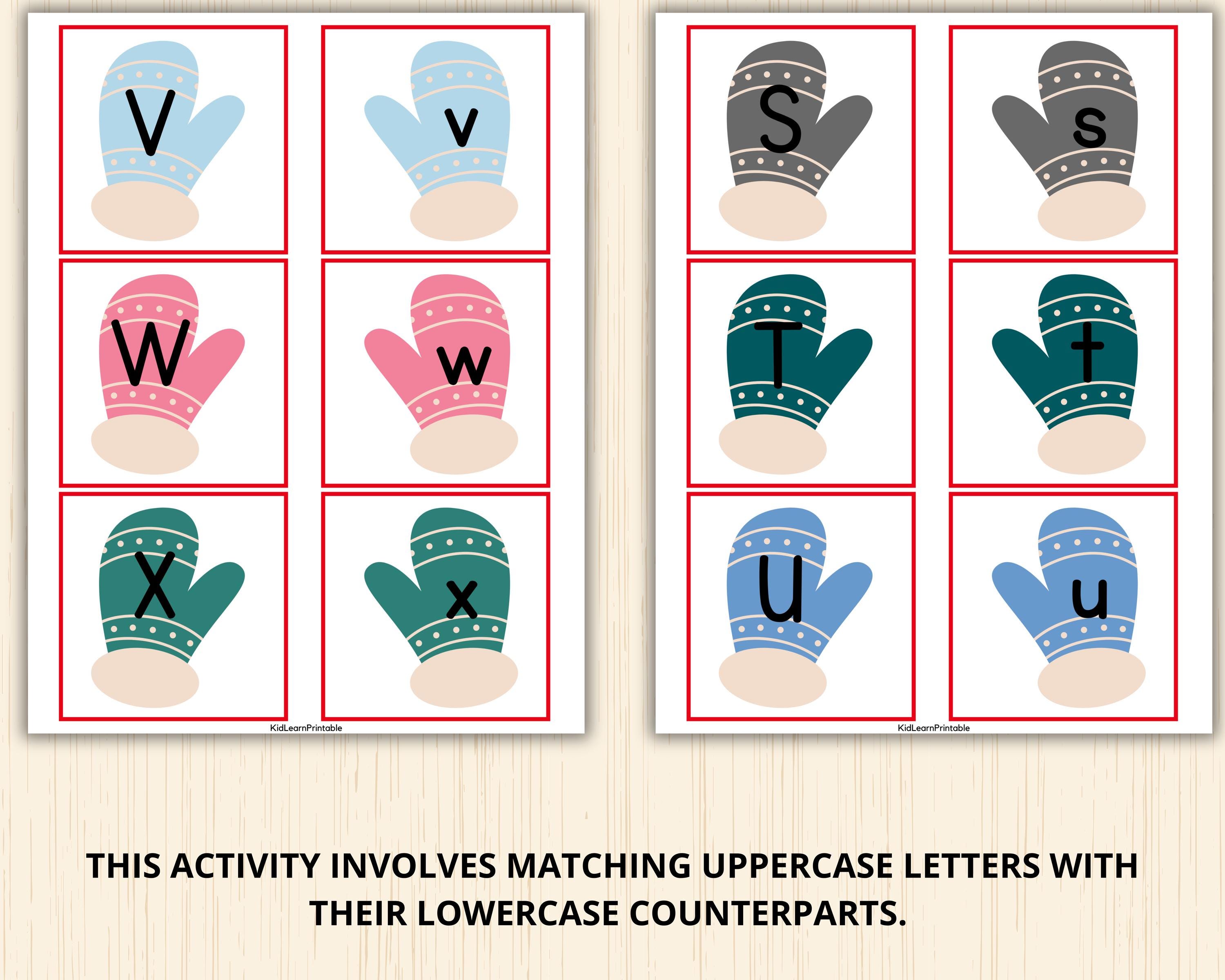 Mitten Letter Match,uppercase Lowercase Match,winter Preschool,winter ...