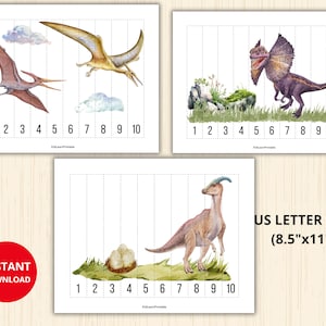 Dinosaur Puzzle Number,dinosaur Sequence Puzzles,montessori Preschool ...