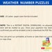 Weather Number Matching,printable Puzzle,counting Activity,preschool ...