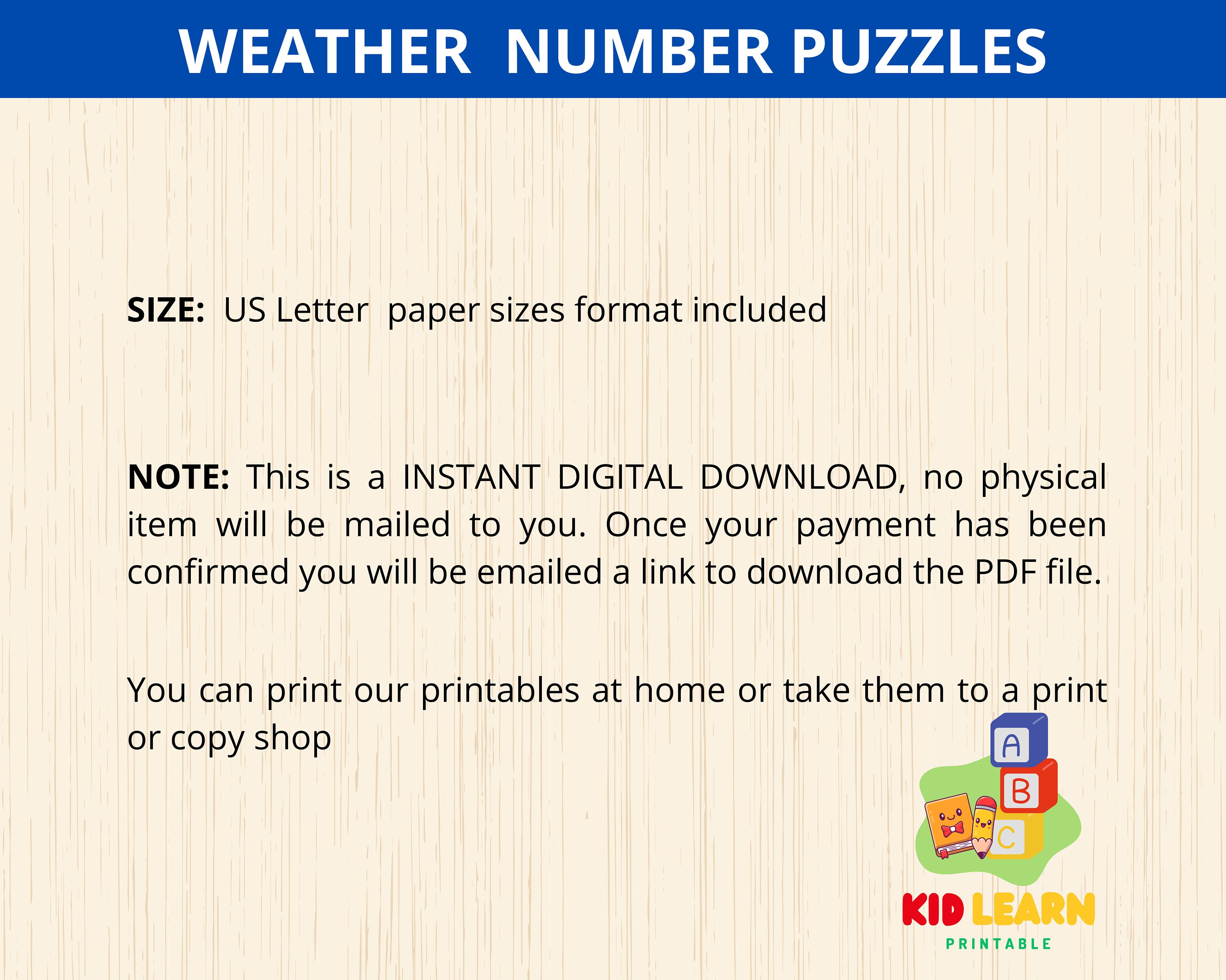 Weather Number Matching,printable Puzzle,counting Activity,preschool ...
