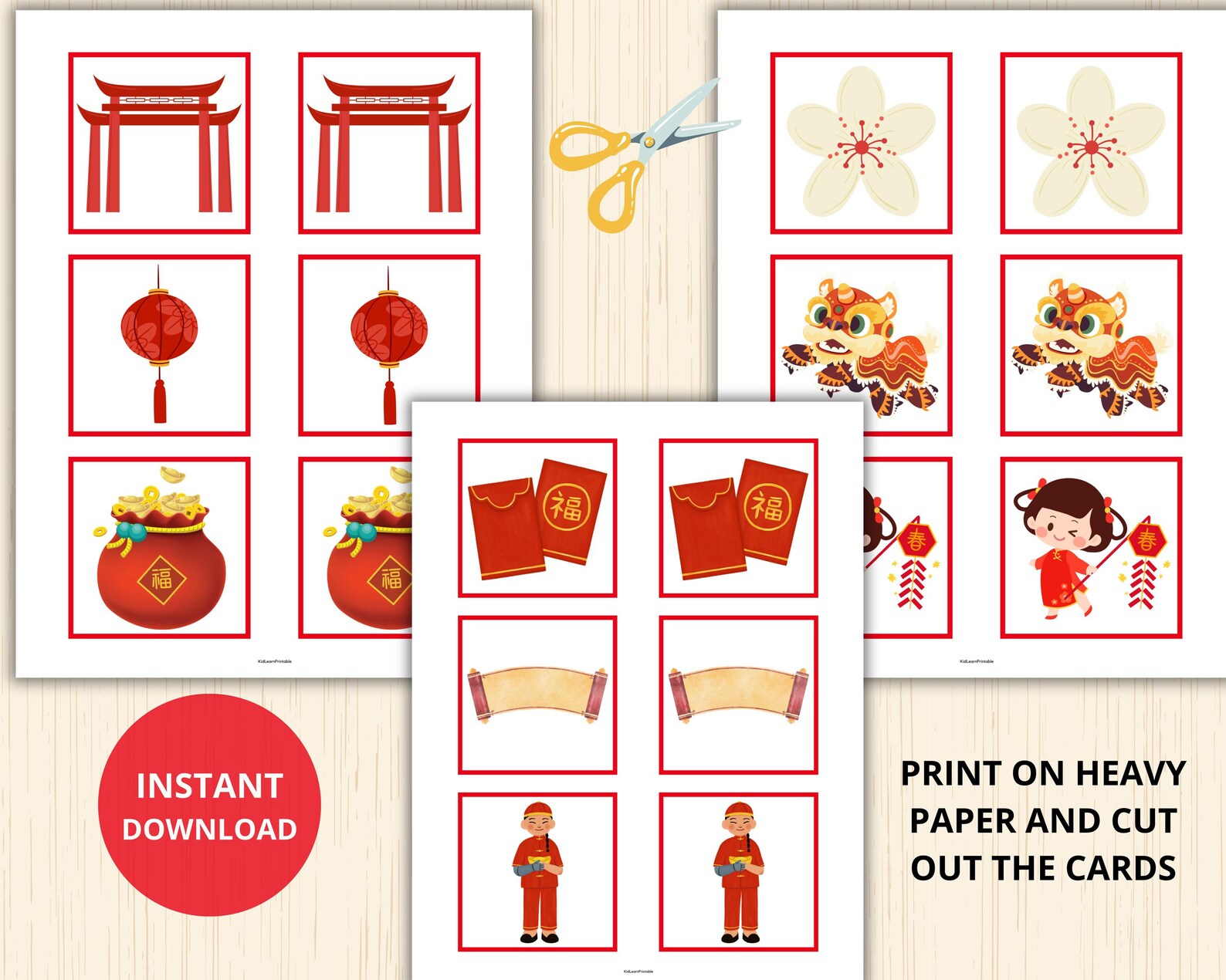 Chinese New Year Memory Game,lunar New Year Matching Activity,memory ...