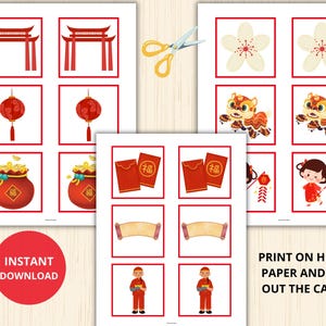 Chinese New Year Memory Game,lunar New Year Matching Activity,memory ...