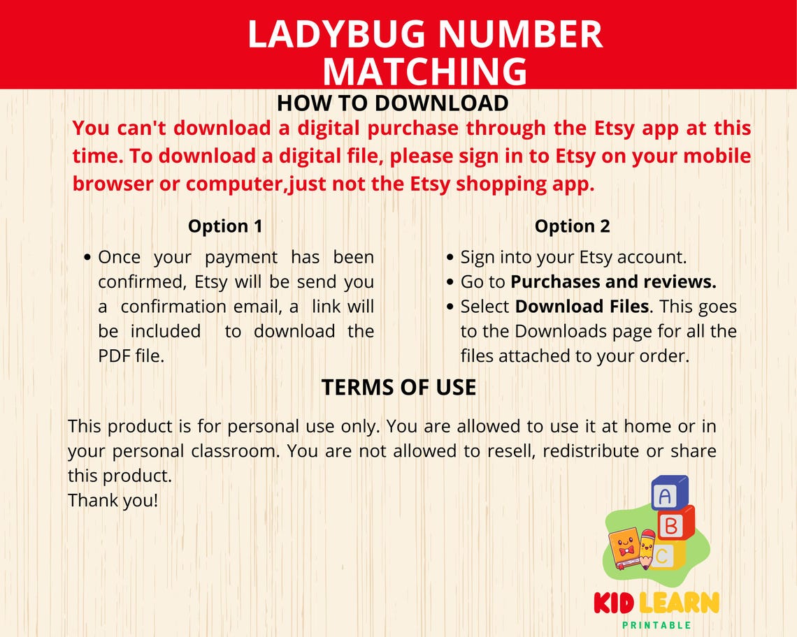 Ladybug Number Match,preschool Math Game,ladybug Puzzle,prek Math ...