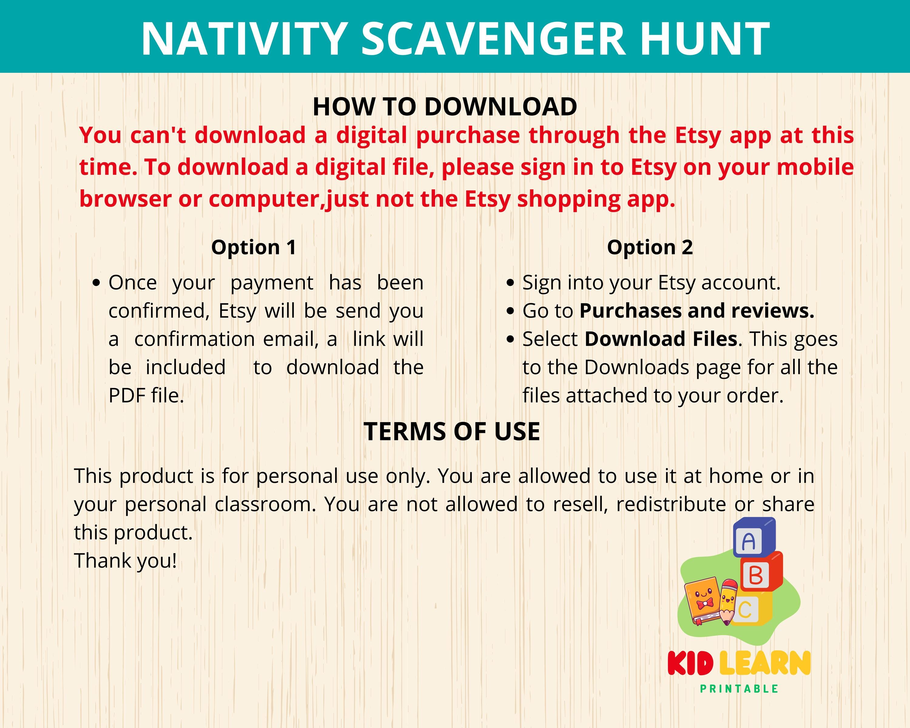Nativity Scavenger Hunt,christmas Scavenger With Card,nativity Scene ...