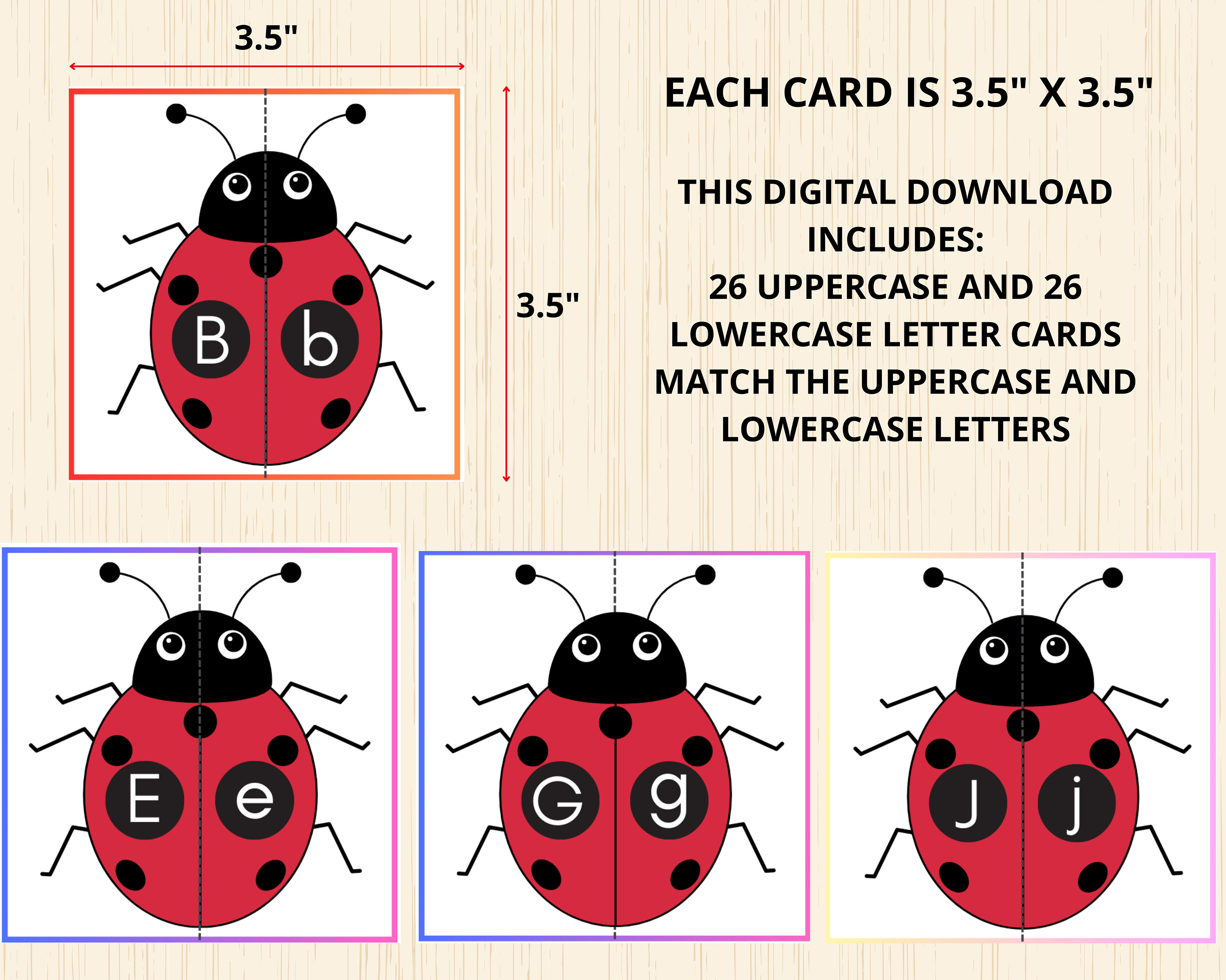 Ladybug Letter Match, Preschool Letters,alphabet Matching Game,alphabet ...