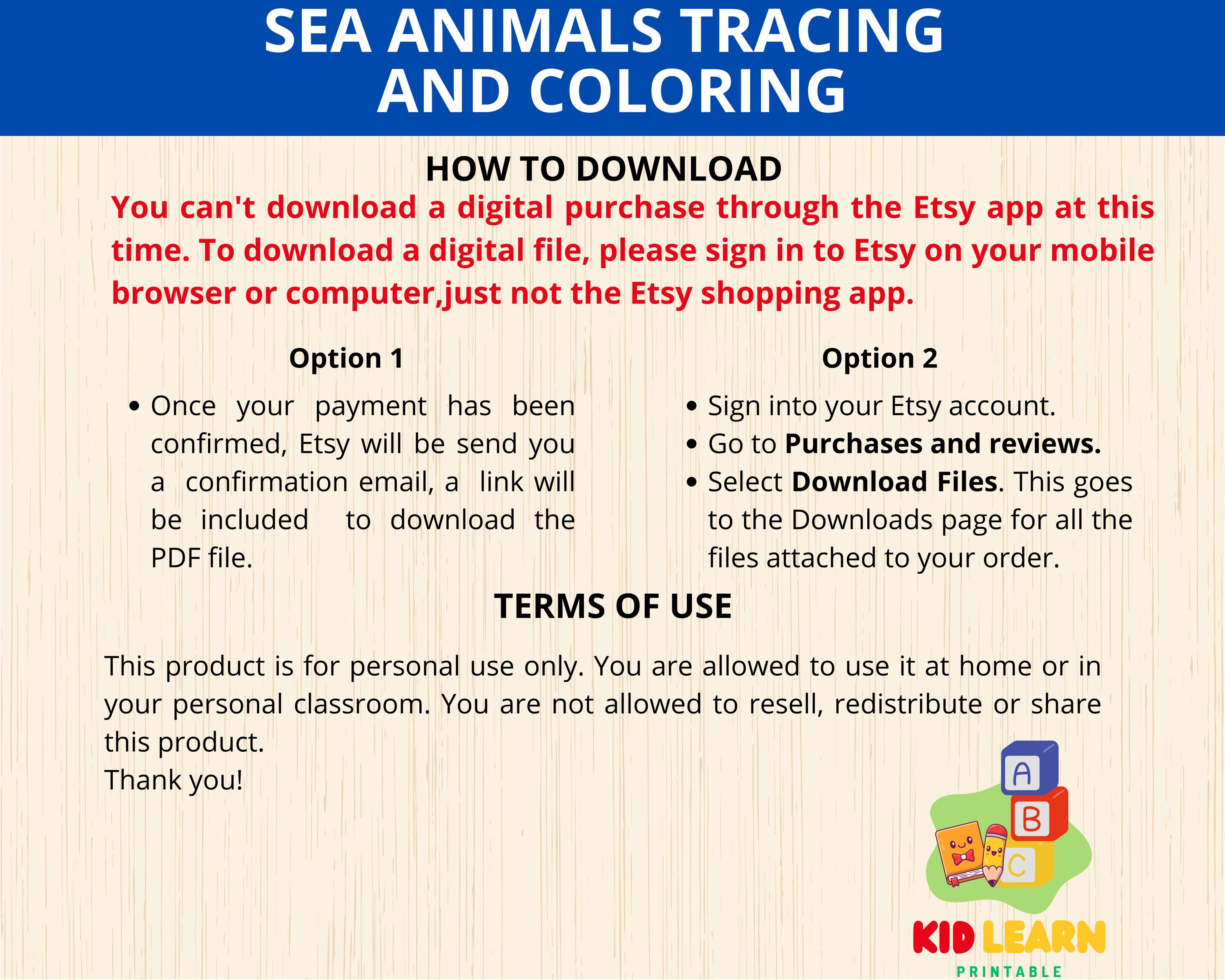 Ocean Animals Tracing,ocean Animal Coloring Pages,tracing Sea Animals ...