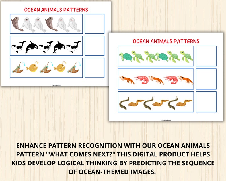 Ocean Animals Patterns,what Comes Next,scissors Skills,sea Animals ...