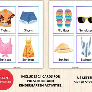 Clothes Vocabulary,clothes Montessori Flashcards,nomenclature Cards for ...