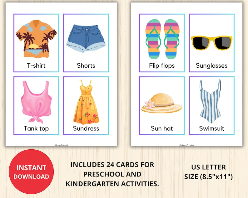 Clothes Vocabulary,clothes Montessori Flashcards,nomenclature Cards for ...